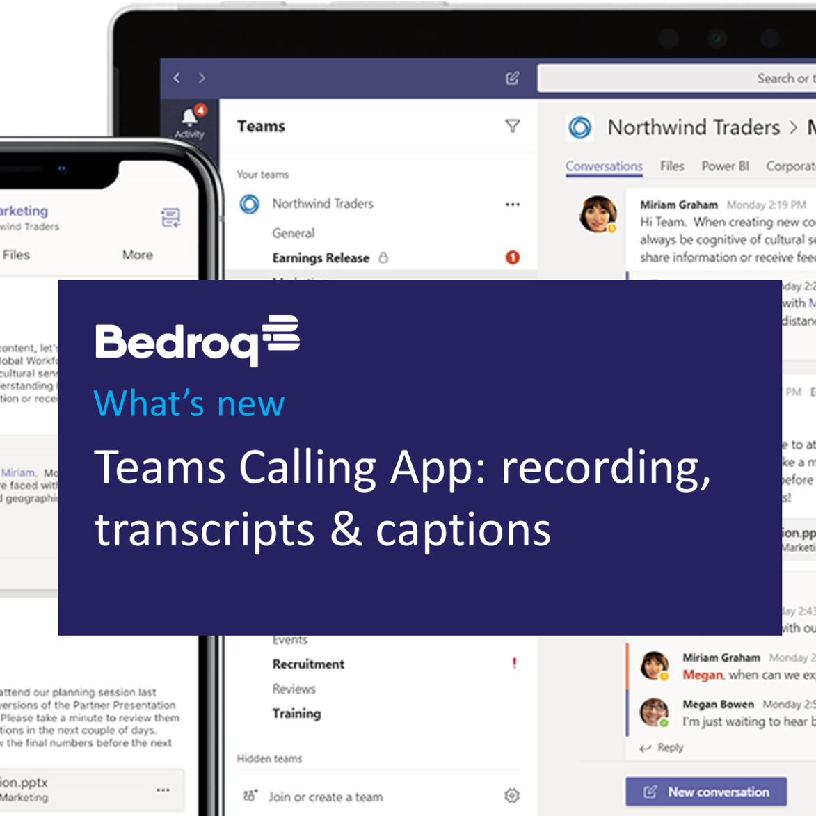 Teams Calling App: recording, transcription & captions - Bedroq